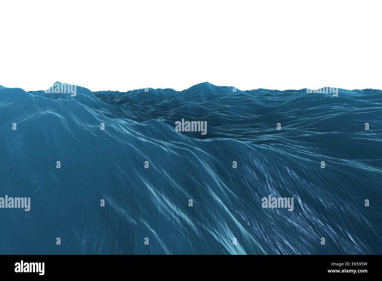 Digitally generated graphic Rough blue ocean Stock Photo - Alamy