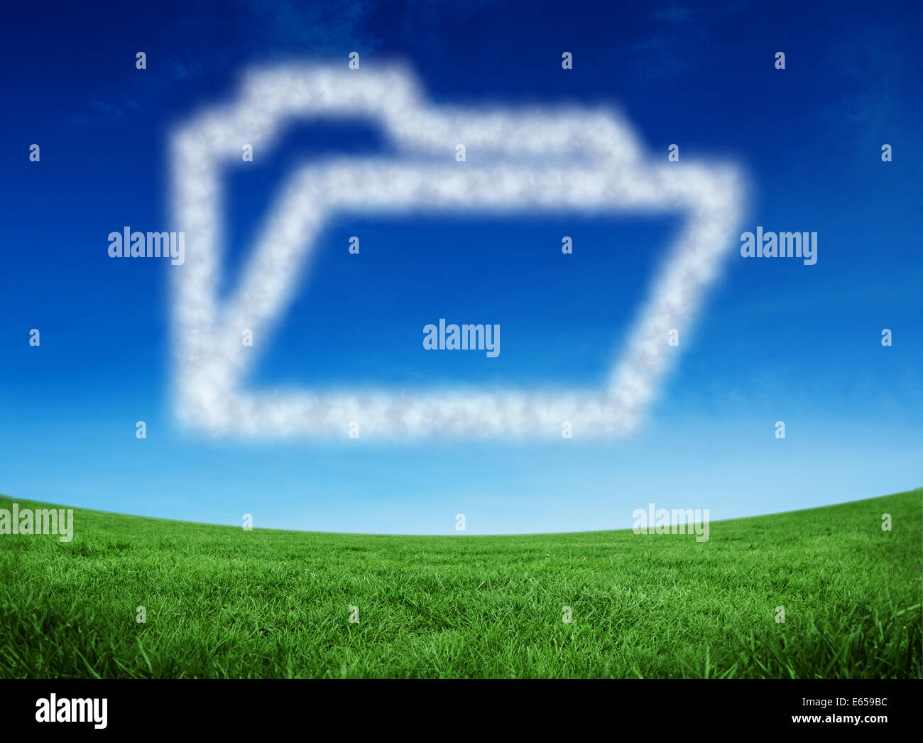 Composite image of cloud in shape of open file Stock Photo - Alamy