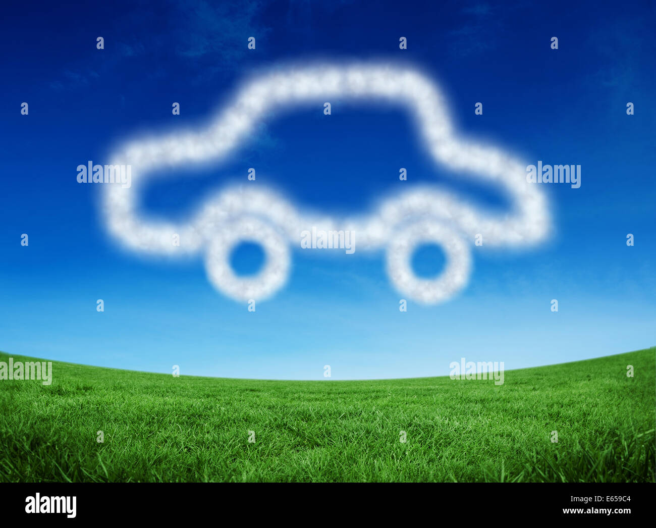 Composite image of cloud in shape of car Stock Photo - Alamy