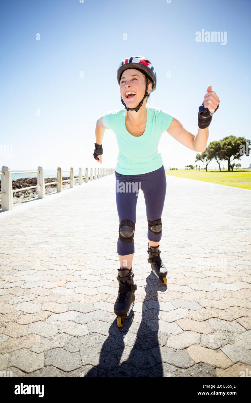 Woman rollerblading sunshine hi-res stock photography and images - Alamy