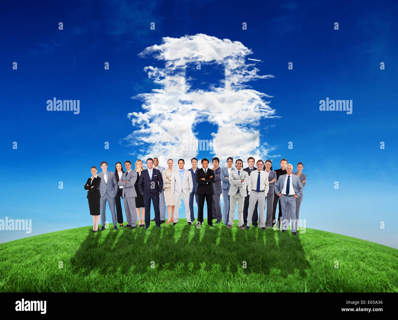 Composite image of business people standing up Stock Photo - Alamy