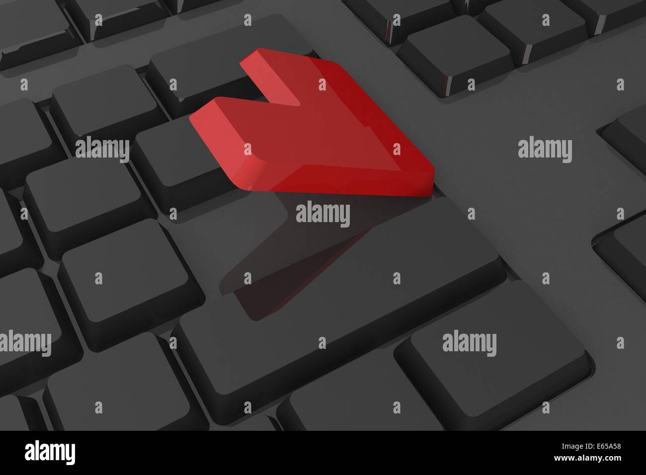 Red enter button on keyboard Stock Photo - Alamy