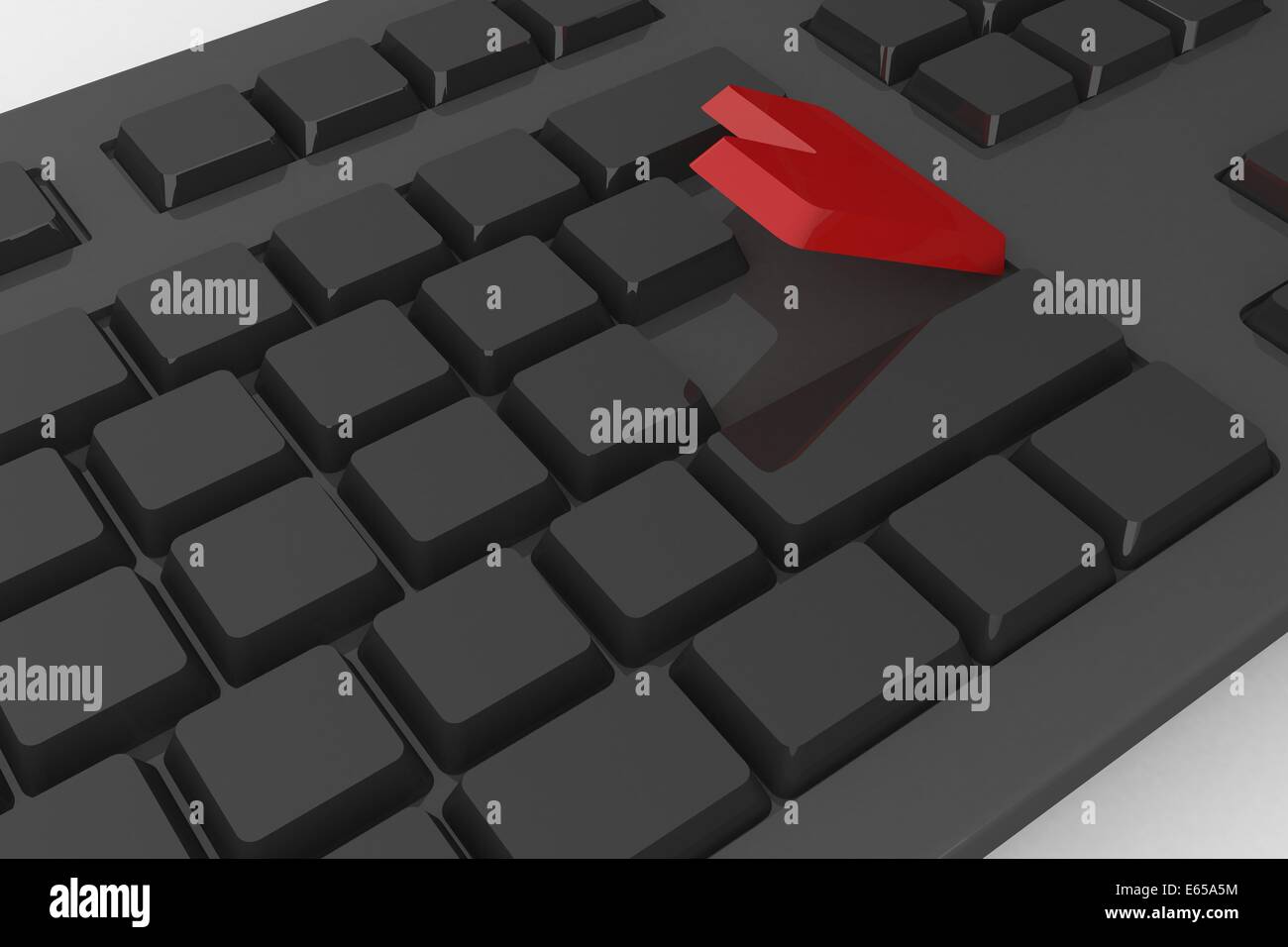 Red enter button on keyboard Stock Photo - Alamy