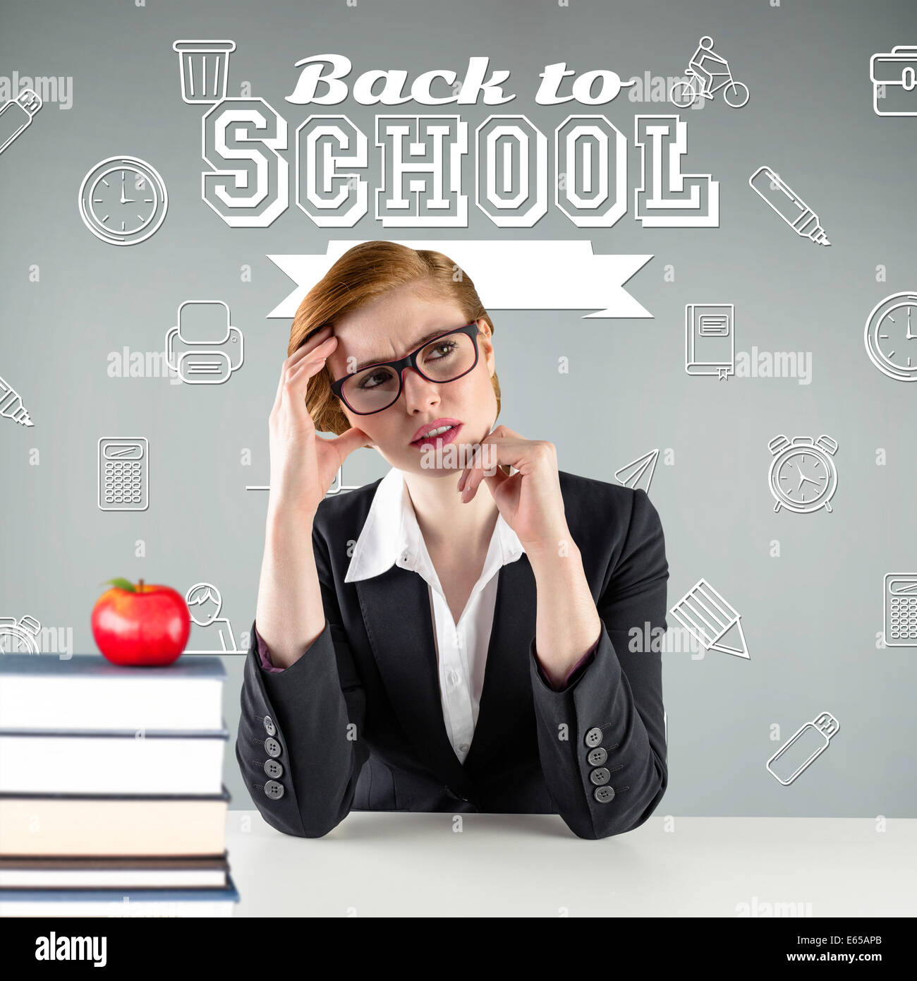 Teacher desk thinking book hi-res stock photography and images - Alamy