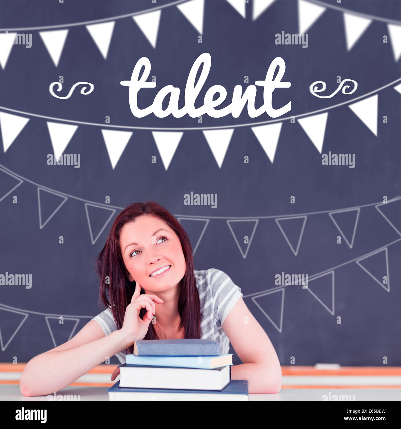 Talent against student thinking in classroom Stock Photo - Alamy