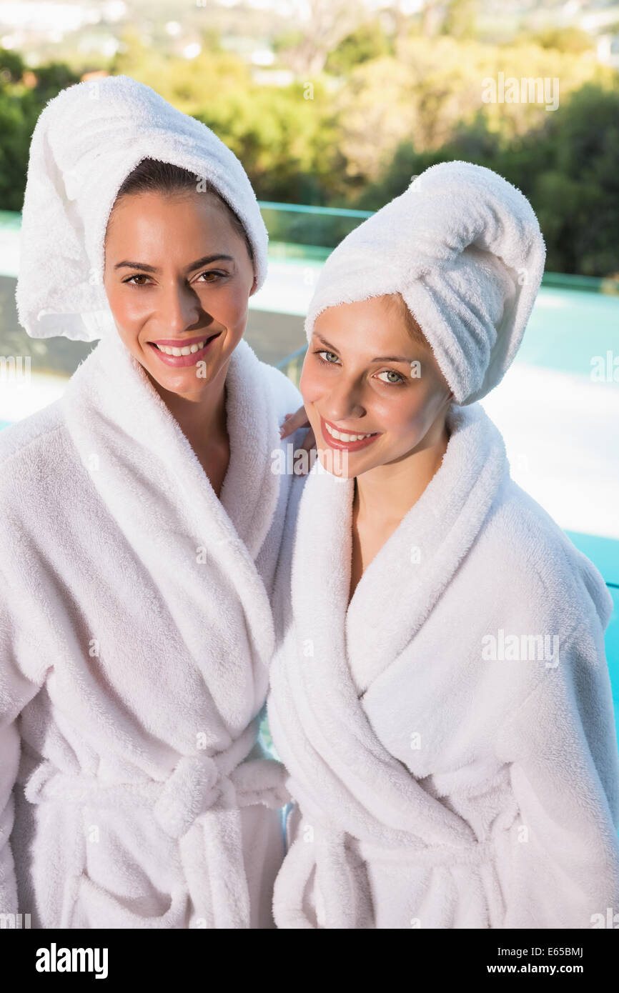 Beautiful women in bathrobes hi-res stock photography and images - Alamy