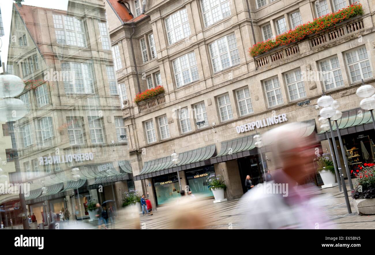 Munich, Germany. 15th Aug, 2014. A view of the luxury department store ...