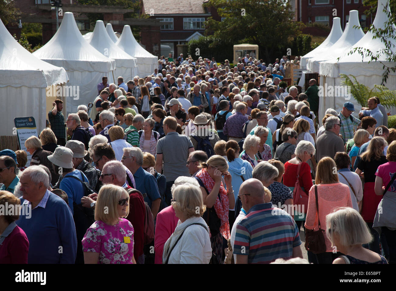 Crowd of people, heads, Packed crowds visiting Britain's biggest ...