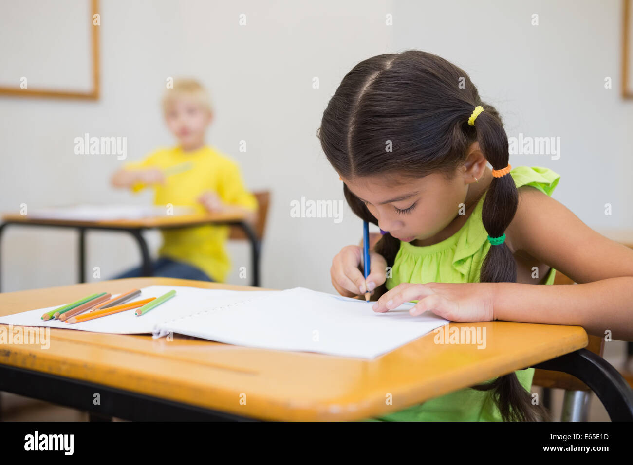 School child colouring in hi-res stock photography and images - Alamy