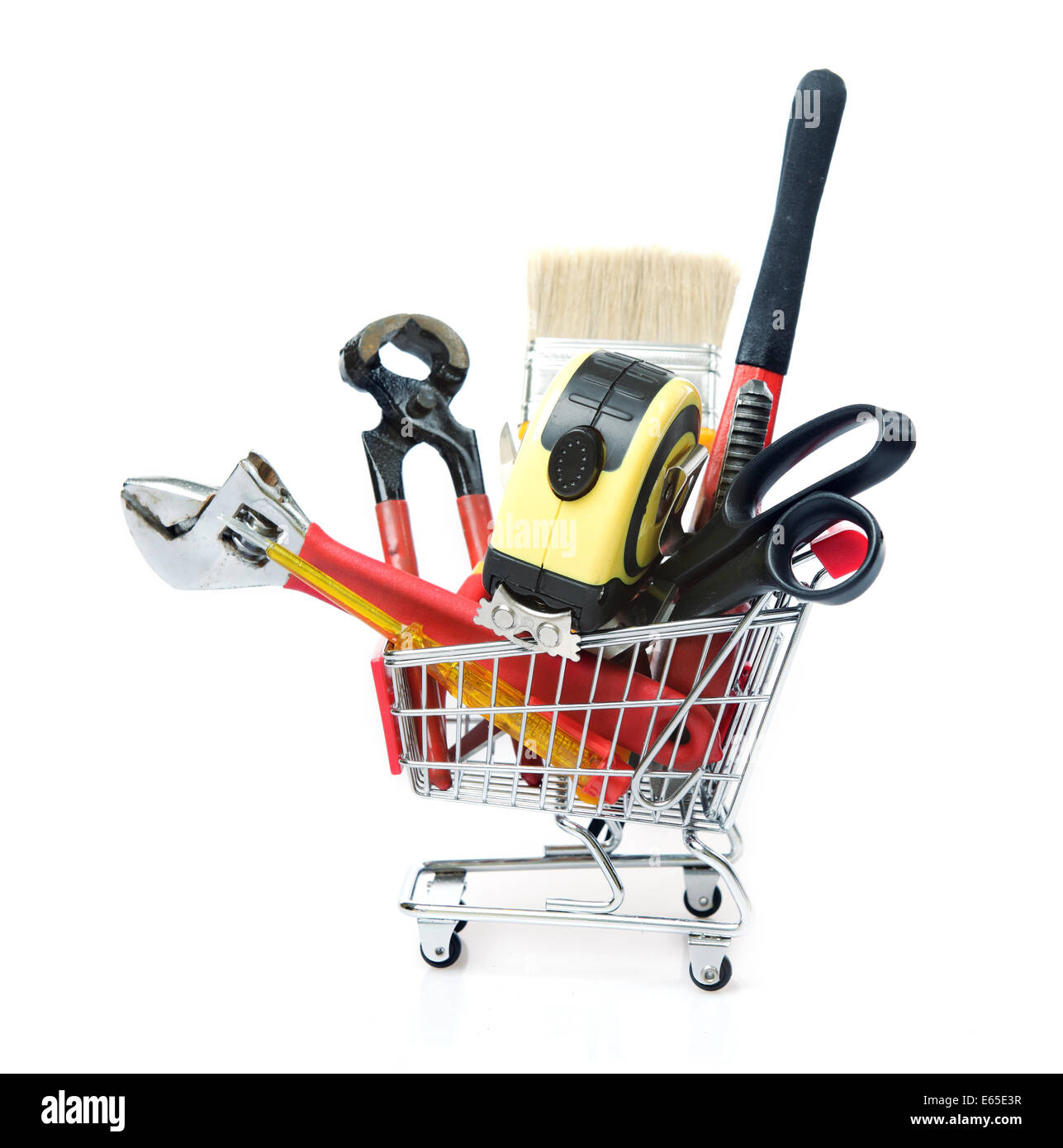 Hand tools Shopping on the white background. Isolated on white Stock ...