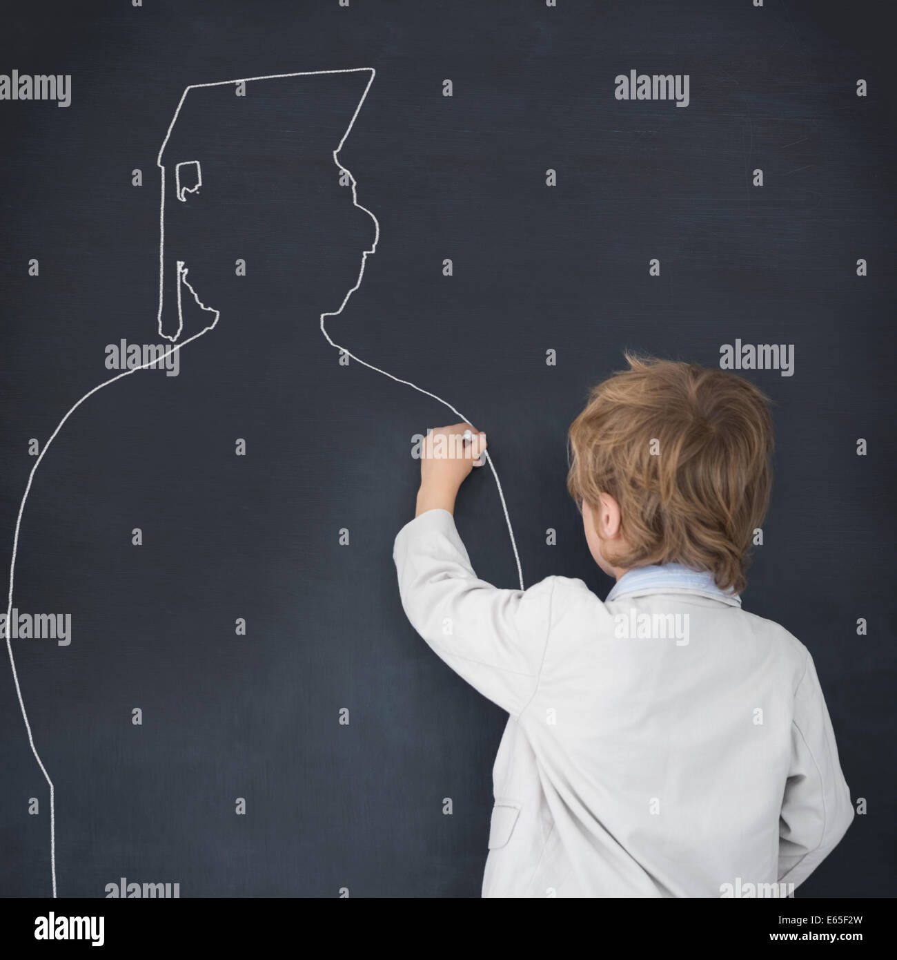 Boy writing silhouette hi-res stock photography and images - Alamy