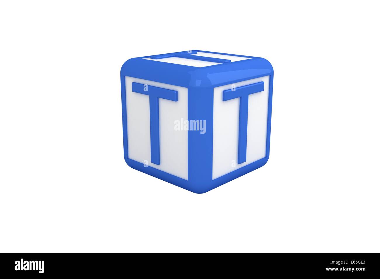 T blue and white block Stock Photo - Alamy
