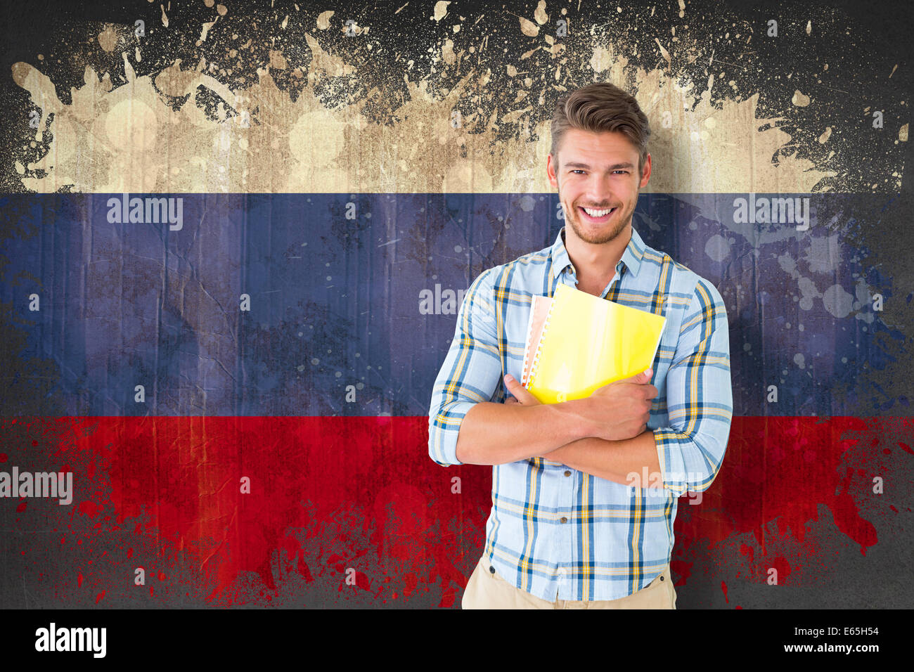Composite image of young student smiling Stock Photo - Alamy
