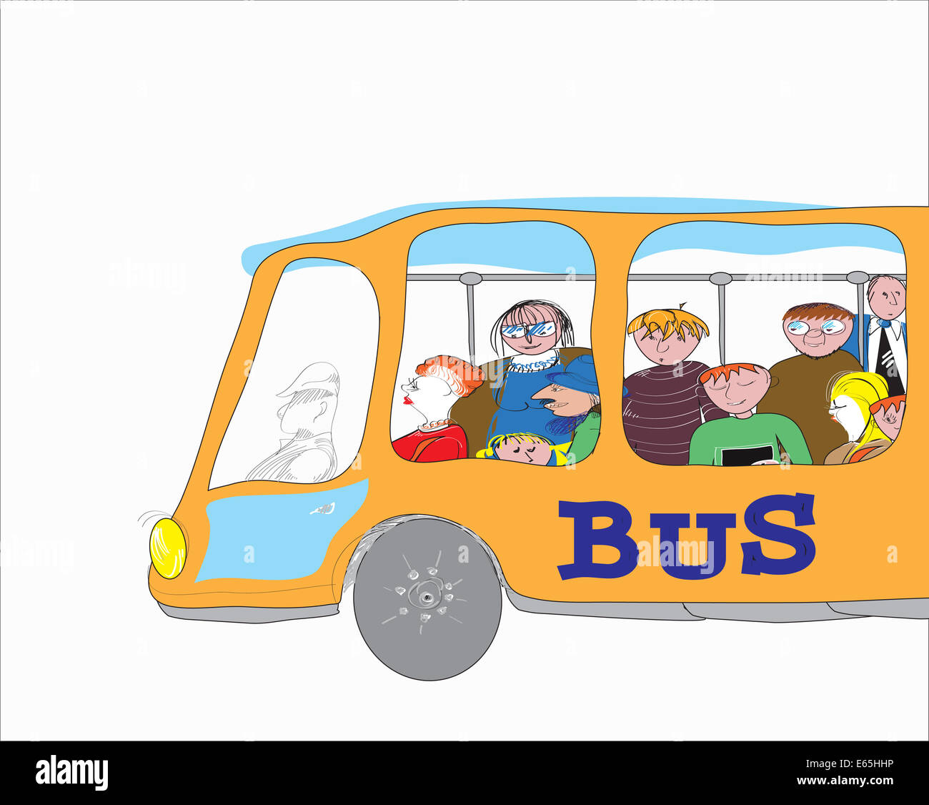 Passengers in bus Cut Out Stock Images & Pictures - Alamy