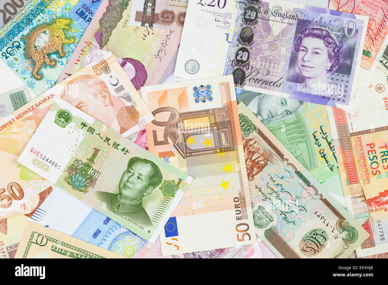 International currency banknotes Stock Photo - Alamy