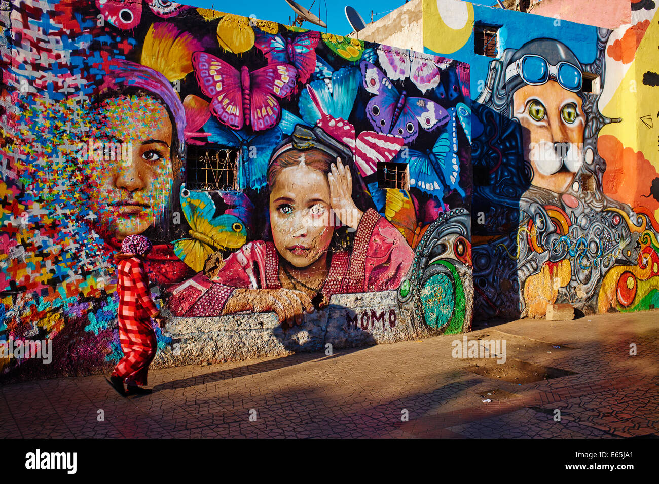 Morocco, Casablanca, Mural painting, city center Stock Photo - Alamy