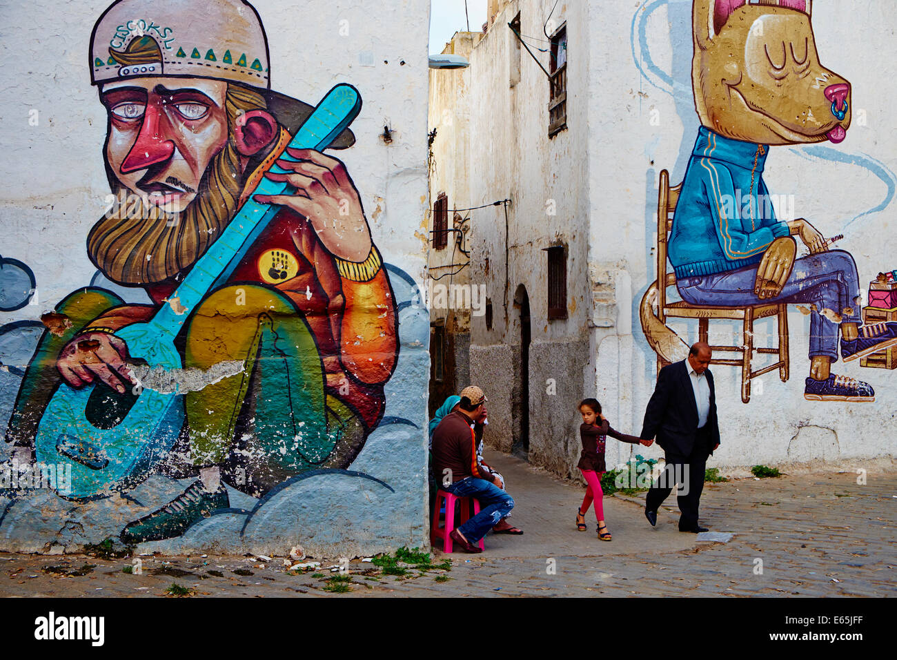 Morocco, Casablanca, Mural painting, city center Stock Photo - Alamy