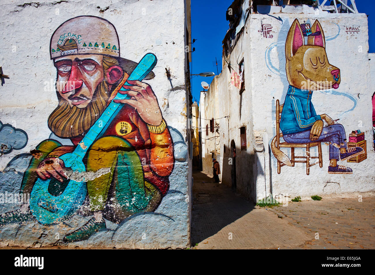 Morocco, Casablanca, Mural painting, city center Stock Photo - Alamy