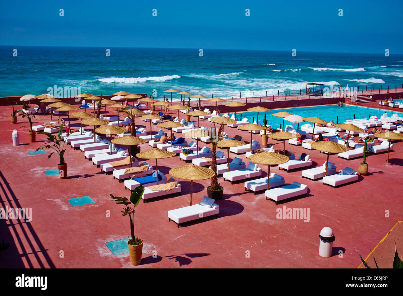 Morocco, Casablanca, The Corniche, Tahiti swimming pool Stock Photo - Alamy