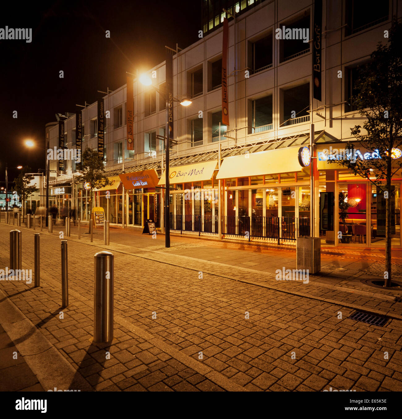 The Friary Cardiff at night Stock Photo - Alamy