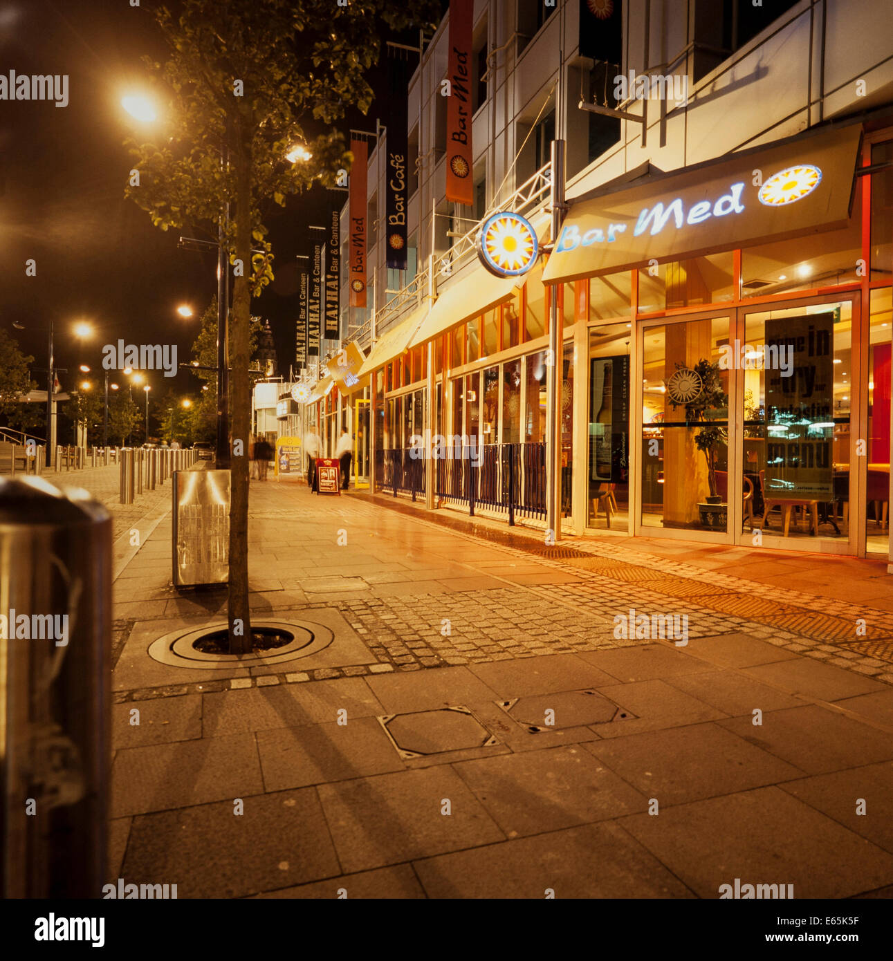 The Friary Cardiff at night Stock Photo - Alamy