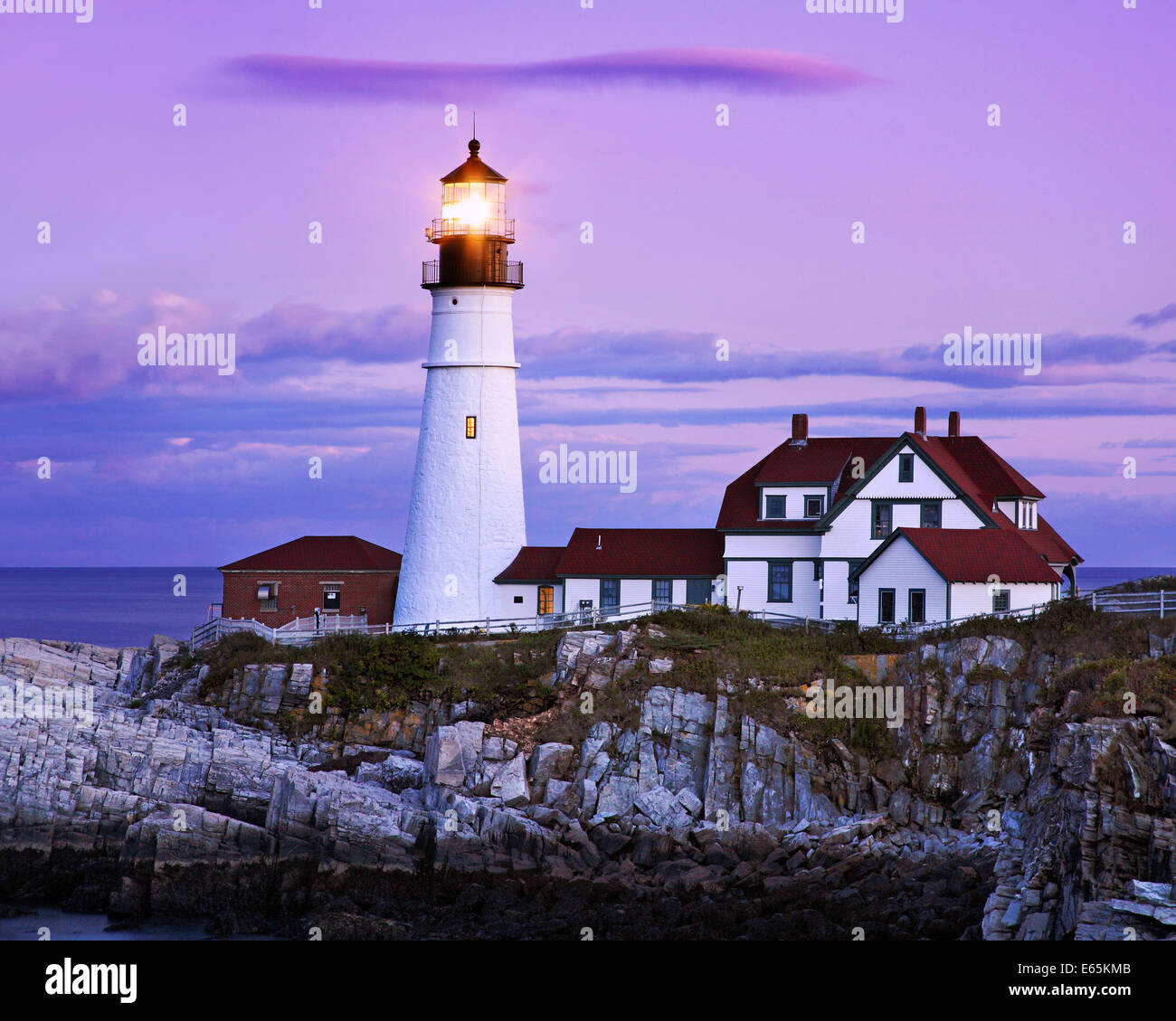 The Benevolent Sentinel, The Portland Head Light After Sunset, Portland ...