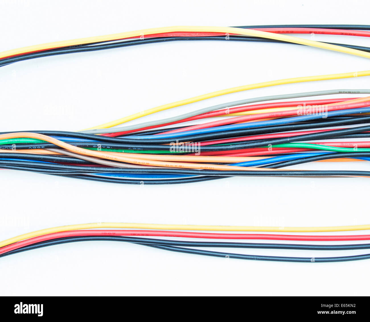 Colored wires isolated on white background Stock Photo - Alamy