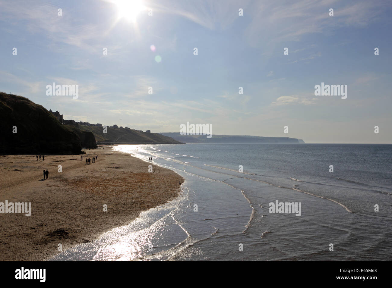 Sunset over the North Sea at Whitby, North Yorkshire, England, UK Stock ...