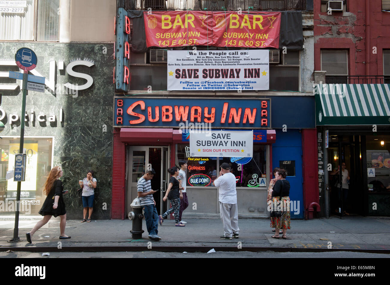 Manhattan, New York, USA. 14th Aug, 2014. The owners of Subway Inn on ...