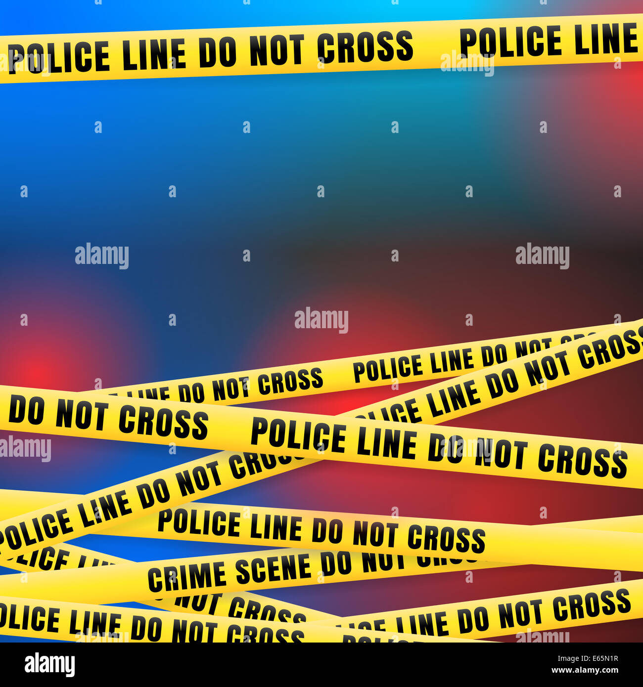 Police Line w Red Blue Lights Stock Photo - Alamy