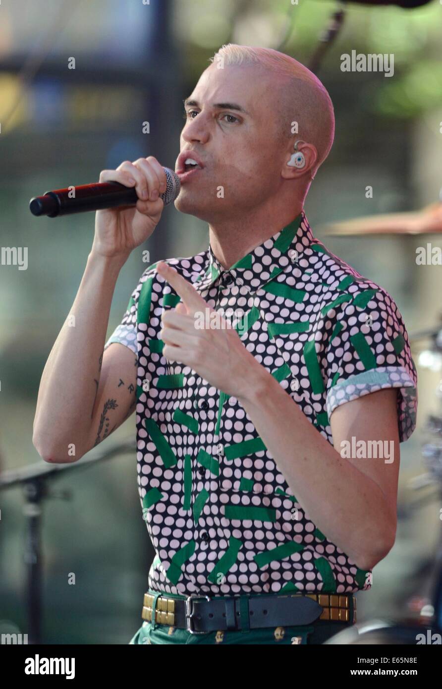 New York, NY, USA. 15th Aug, 2014. Tyler Glenn on stage for NBC TODAY ...