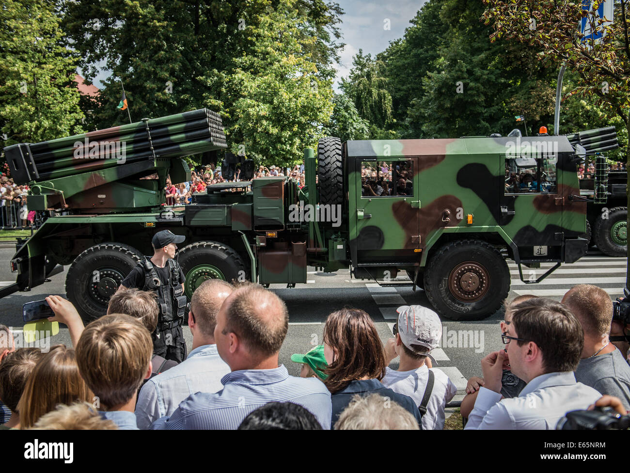 Warsaw, Poland. 15th August, 2014. Polish self-propelled multiple ...
