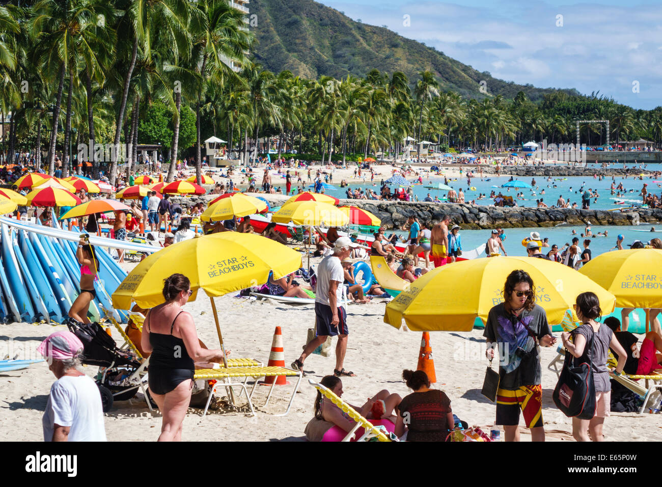 Hawaiian Beach With People