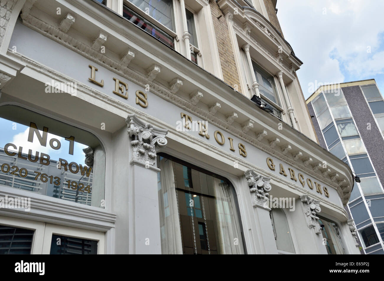 Les Trois Garcons restaurant in Club Row, Shoreditch, London, UK Stock ...