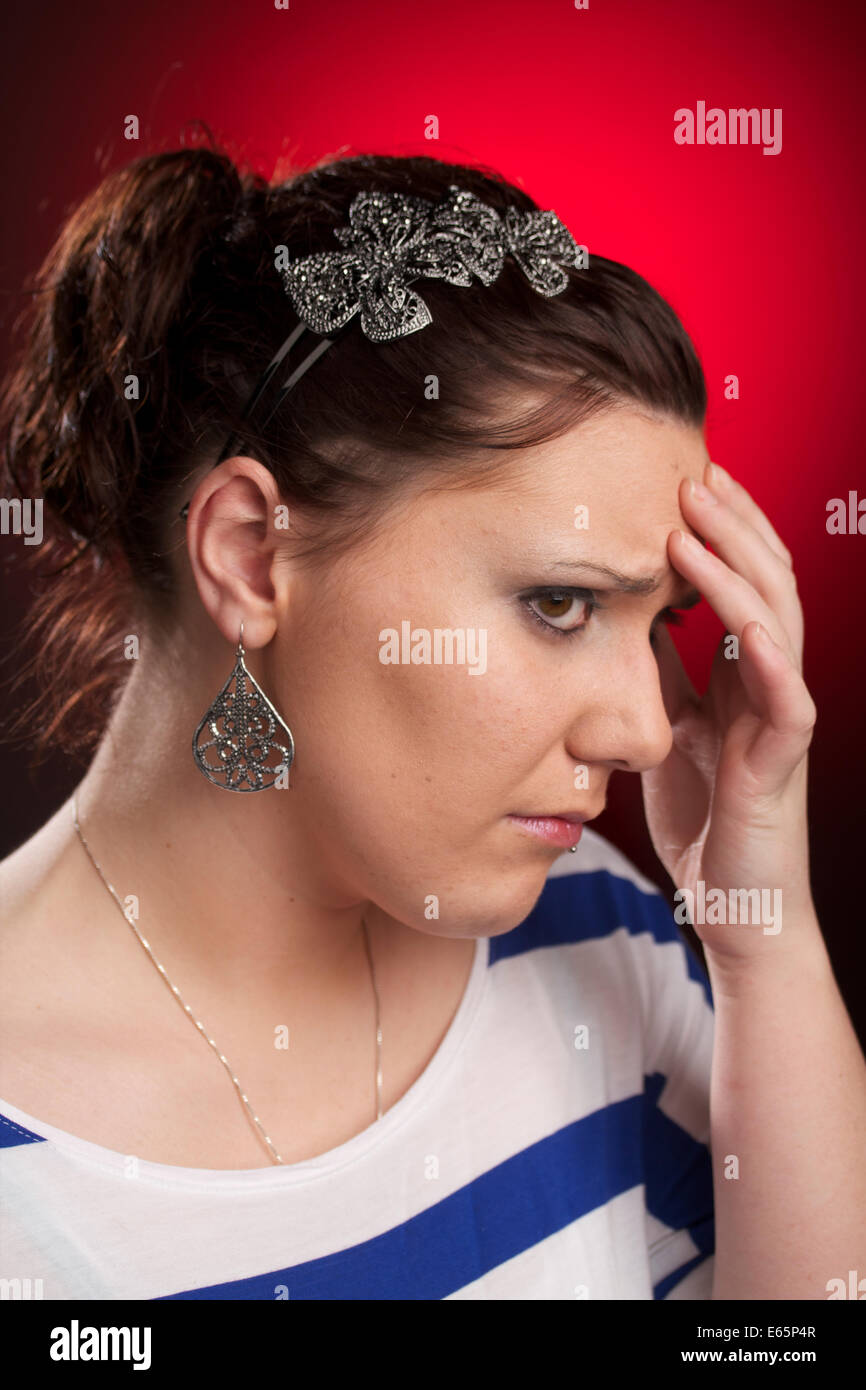 a Women in pain, Portrait Stock Photo - Alamy