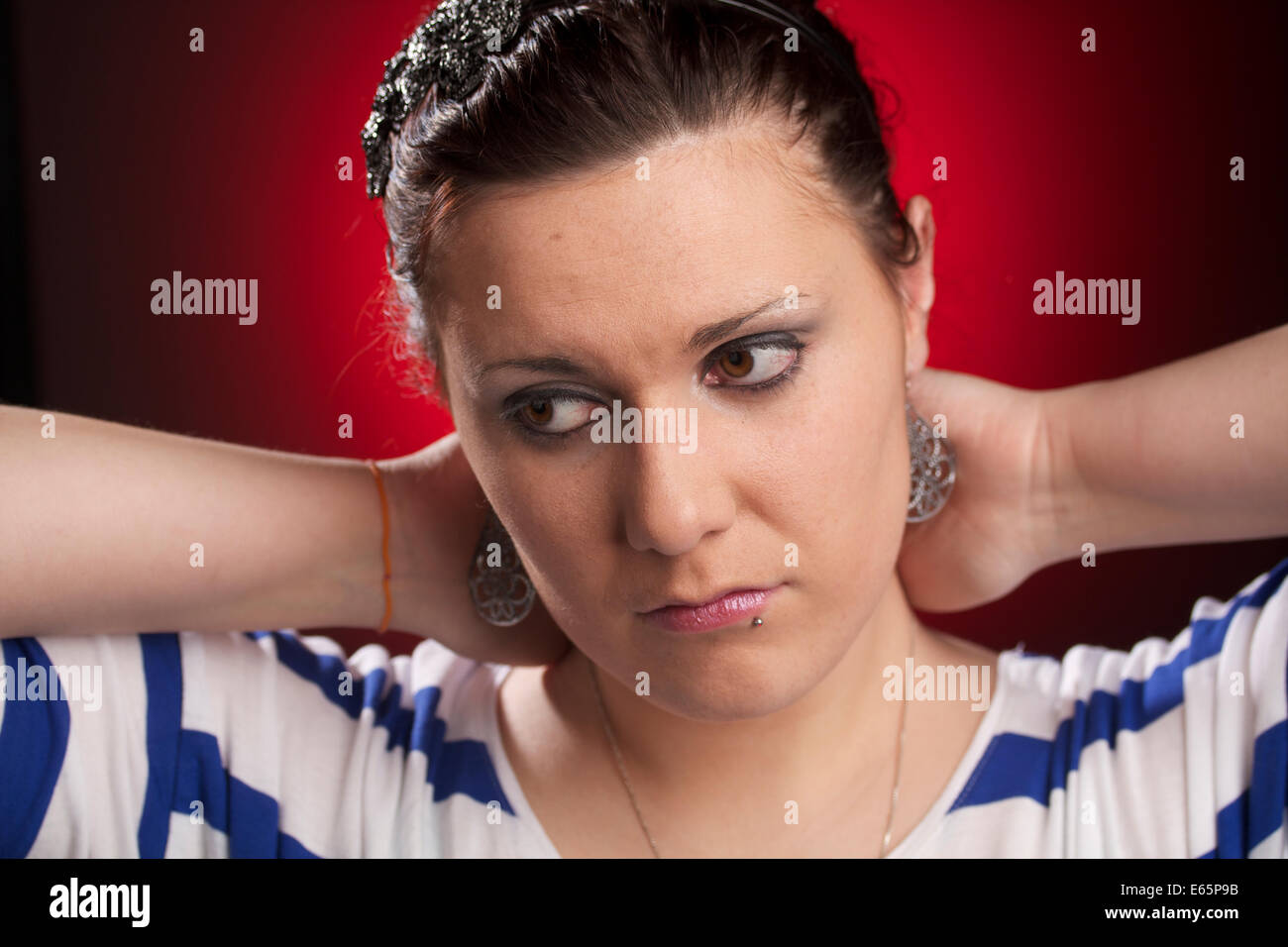 a Women in pain, Portrait Stock Photo - Alamy