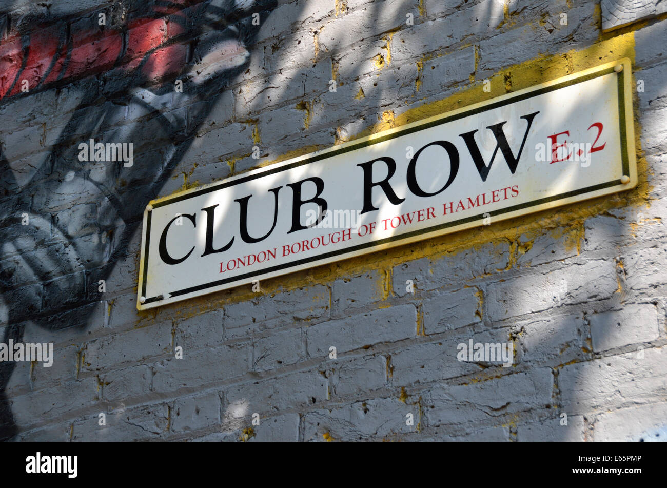 Club Row E2 street sign, Shoreditch, London, UK Stock Photo - Alamy