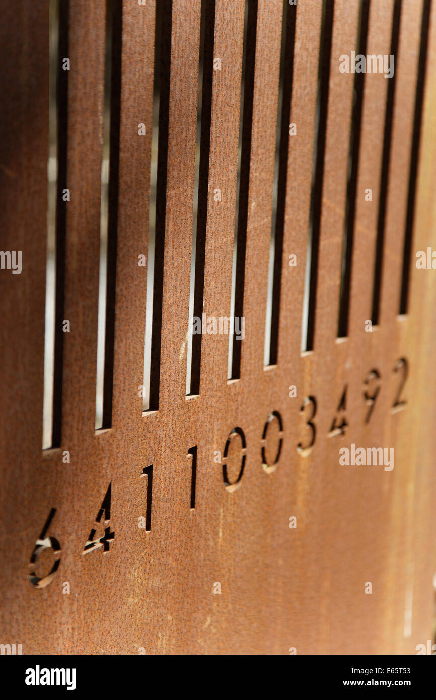 Rusty Iron Barcode Modern Sculpture Stock Photo Alamy Rusty Iron Barcode Modern Sculpture Stock Photo Alamy