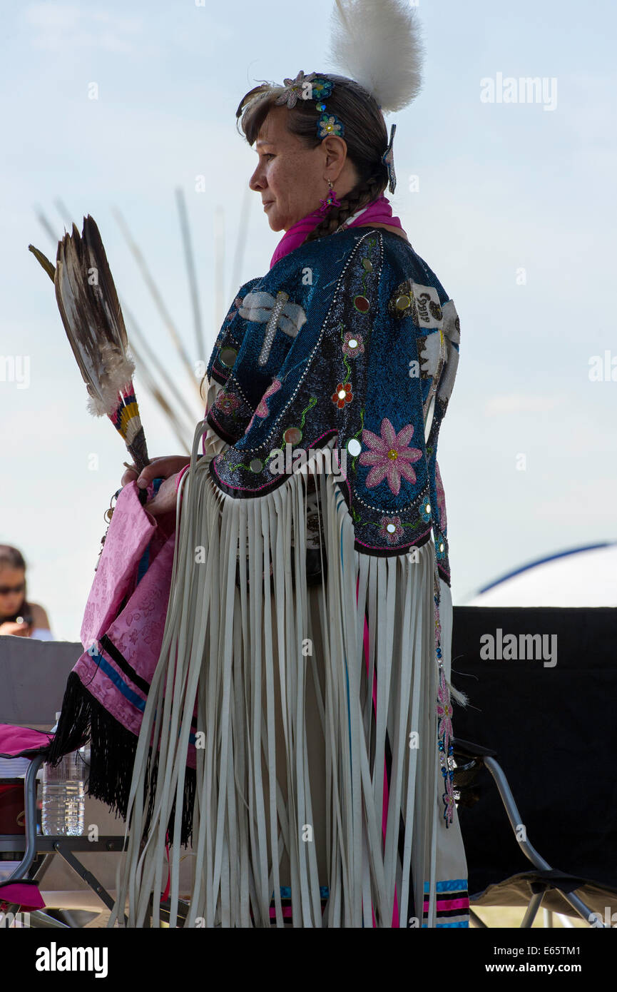 Woman dancer at the Samson Cree Nation Celebration and Powwow in ...