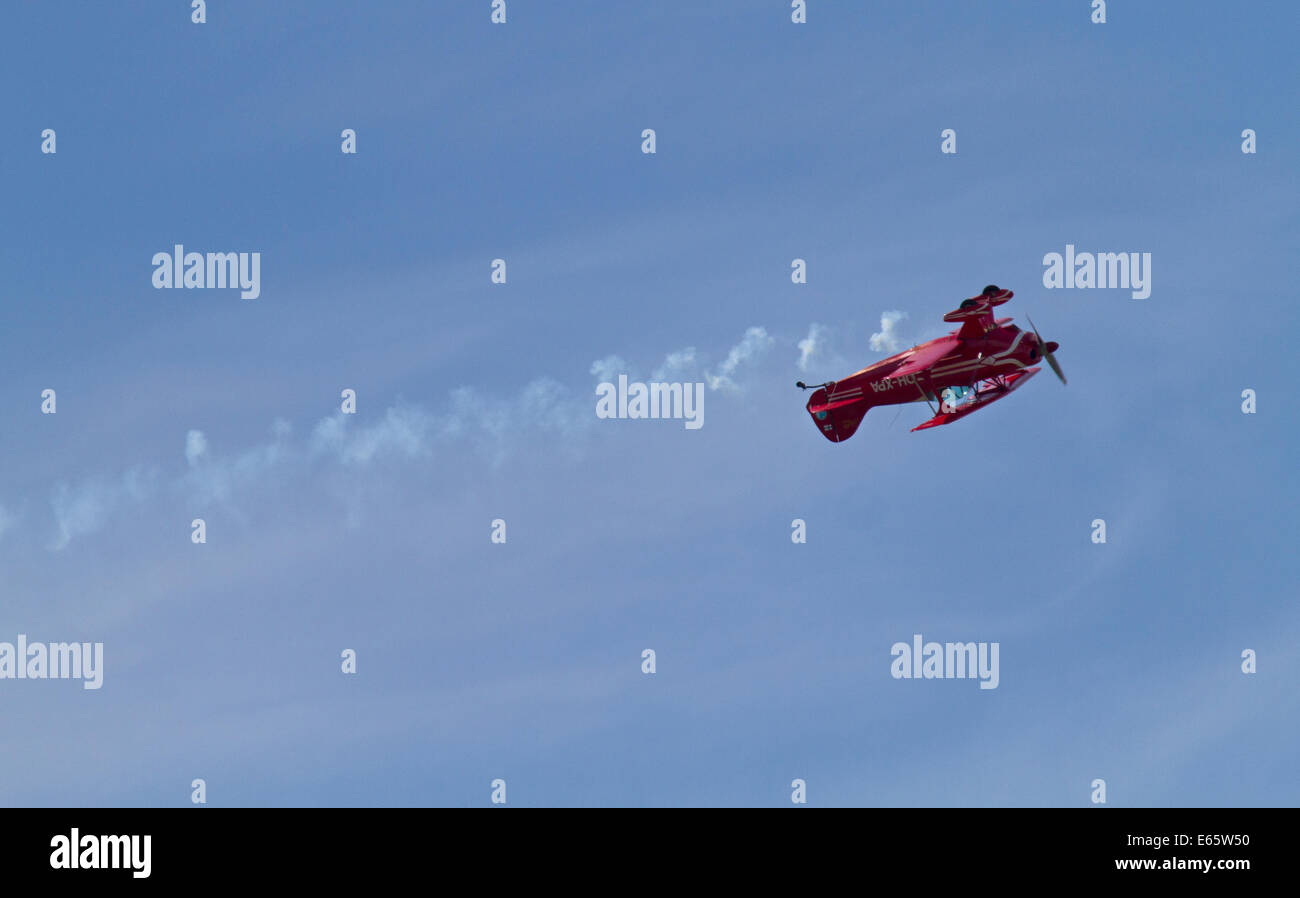 Helsinki, Finland, 15th of August, 2014. Finnish pilot Raimo Nikkanen ...