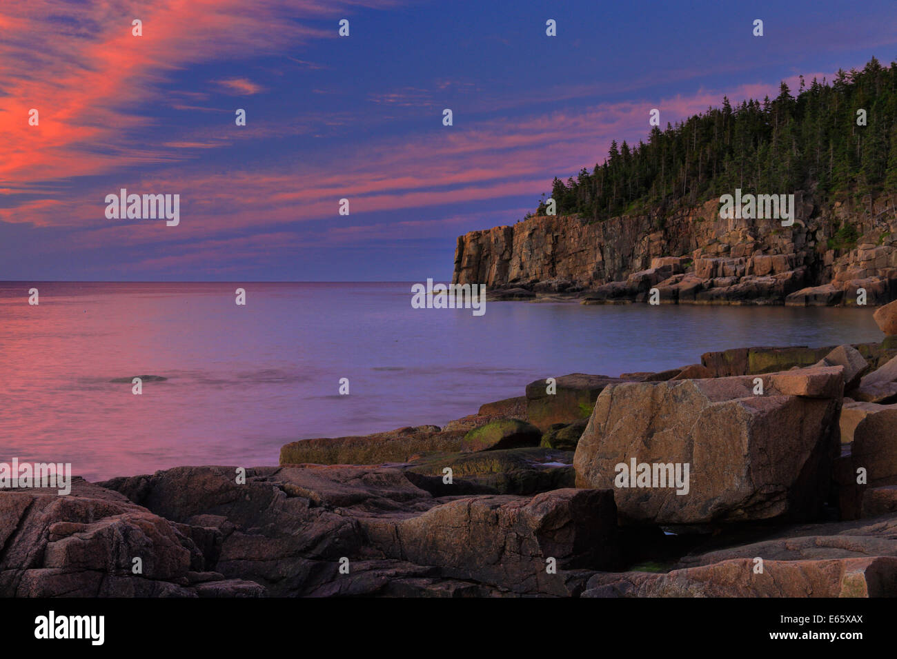 Otter Cliff at Sunrise, The Ocean Trail, Acadia National Park, Maine ...