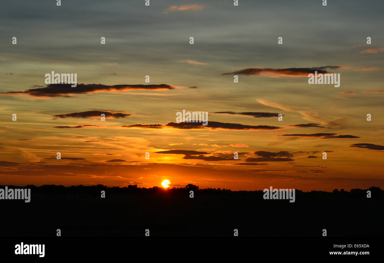 Sunset in countryside Stock Photo - Alamy