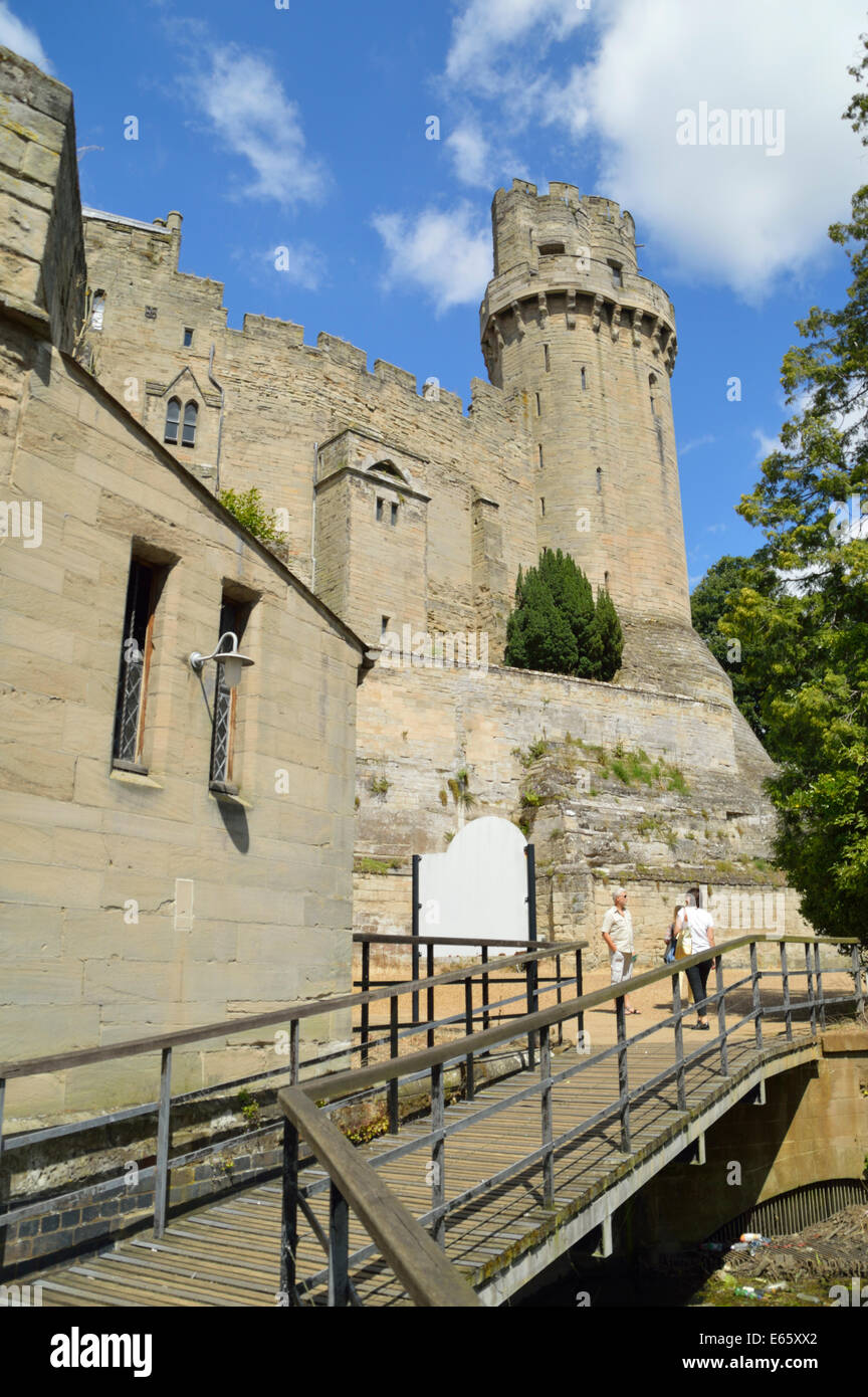Wooden walkway at Warwick Castle Stock Photo - Alamy