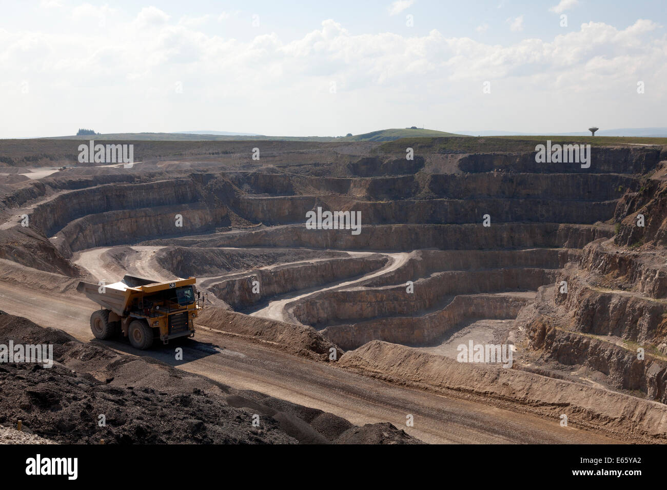 Stone quarrying at Coldstones Quarry, Greenhow, North Yorkshire Stock ...