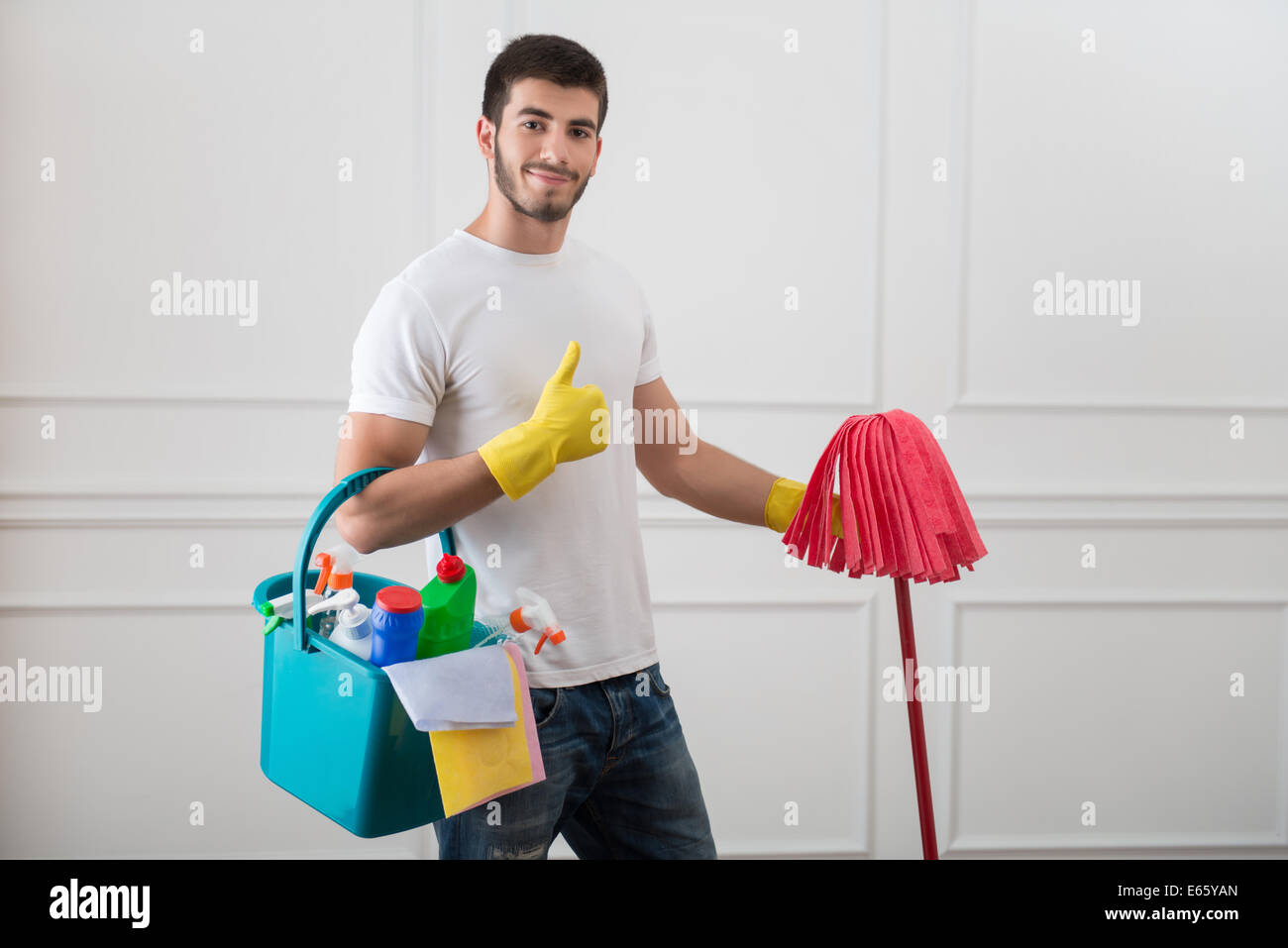 Janitor depriving you from dirt Stock Photo - Alamy