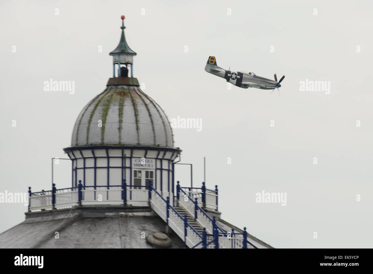 Eastbourne, UK. 15th Aug, 2014. An american Mustang WW2 fighter flies ...