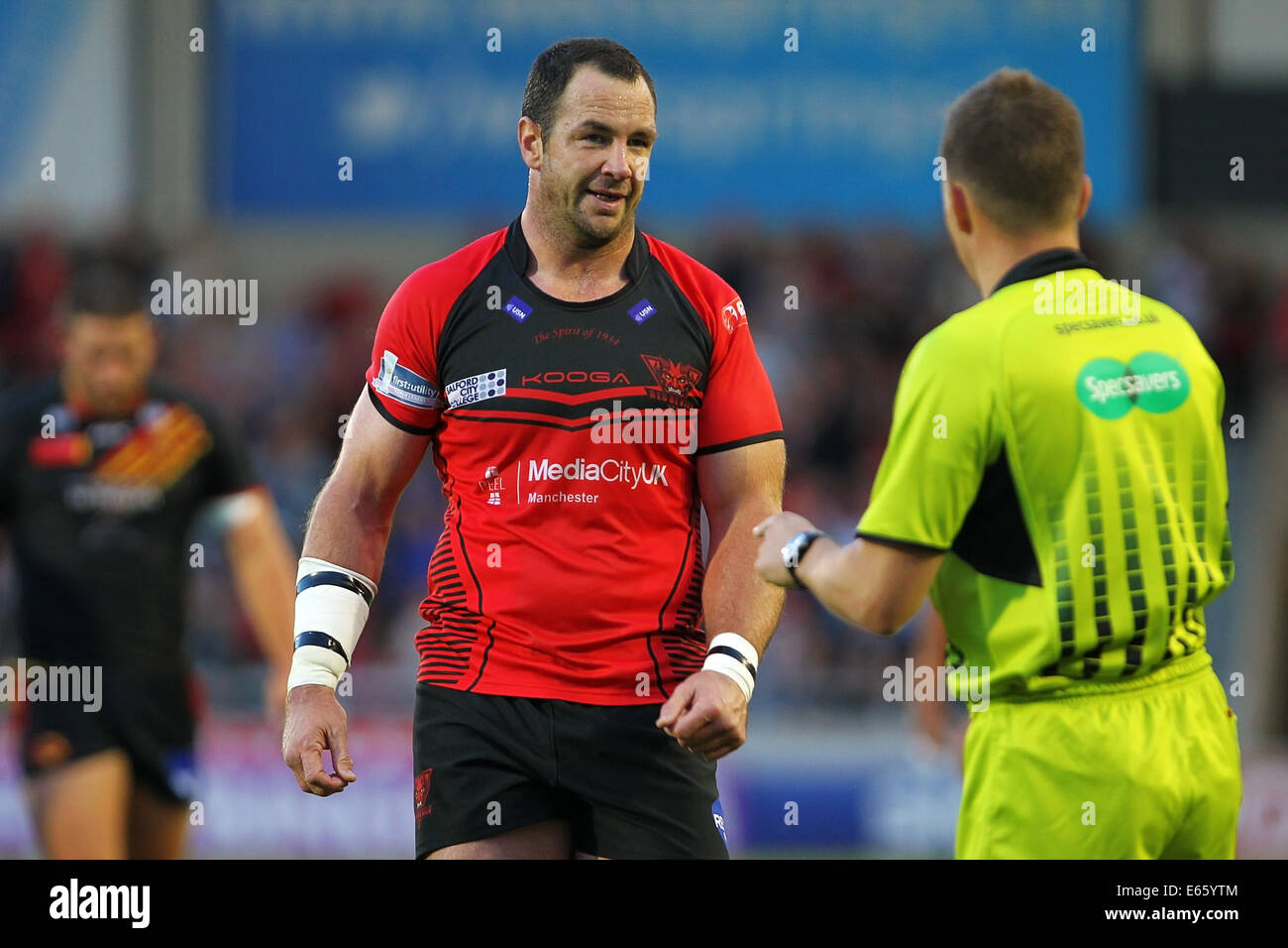 Manchester, UK. 15th Aug, 2014. Super League Rugby. Salford Red Devils ...