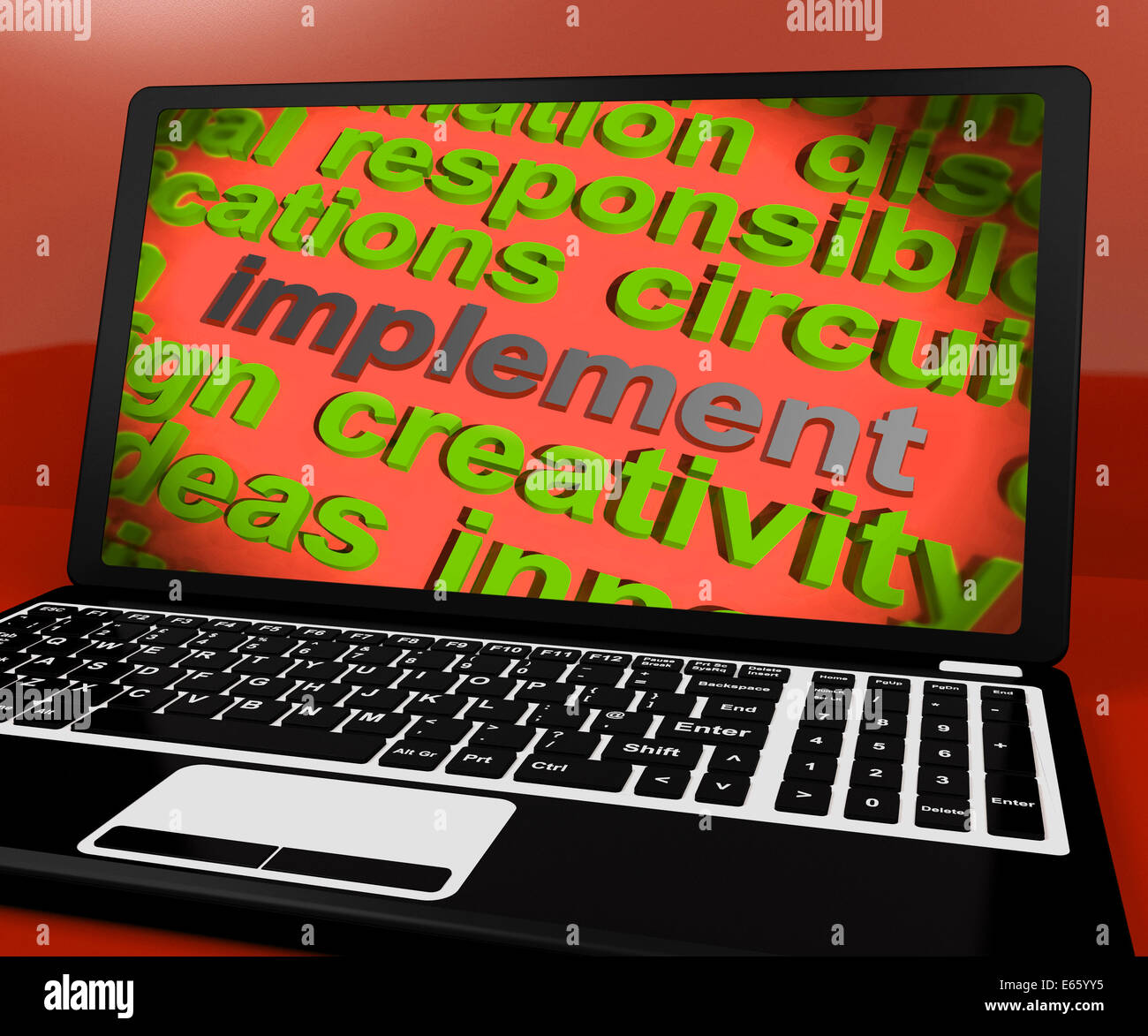 Implement Screen Showing Carry Out Or Put Into Effect Stock Photo - Alamy