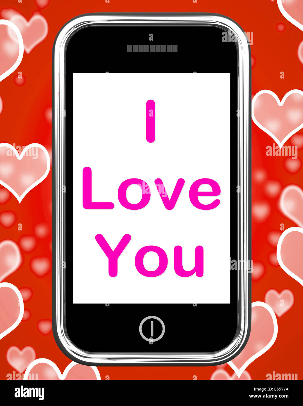 I Love You On Phone Showing Adore Romance Stock Photo - Alamy