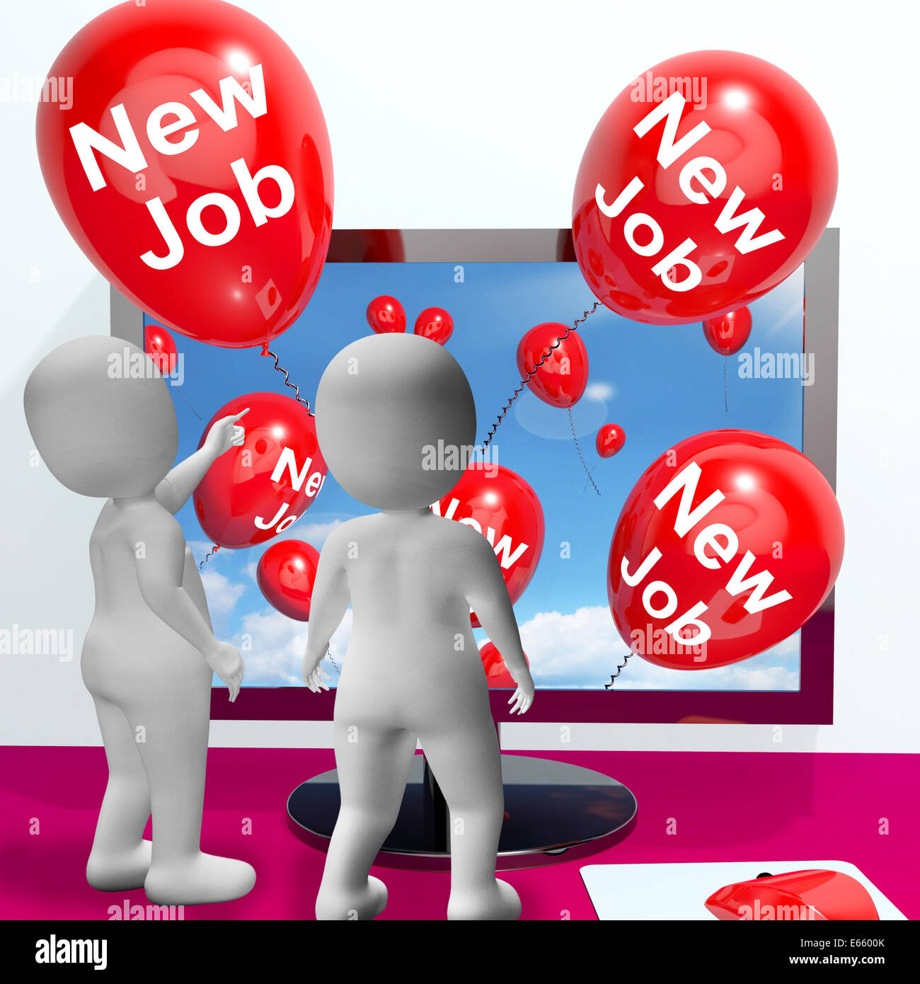 New Job Balloons Showing Online Congratulations for New Jobs Stock ...